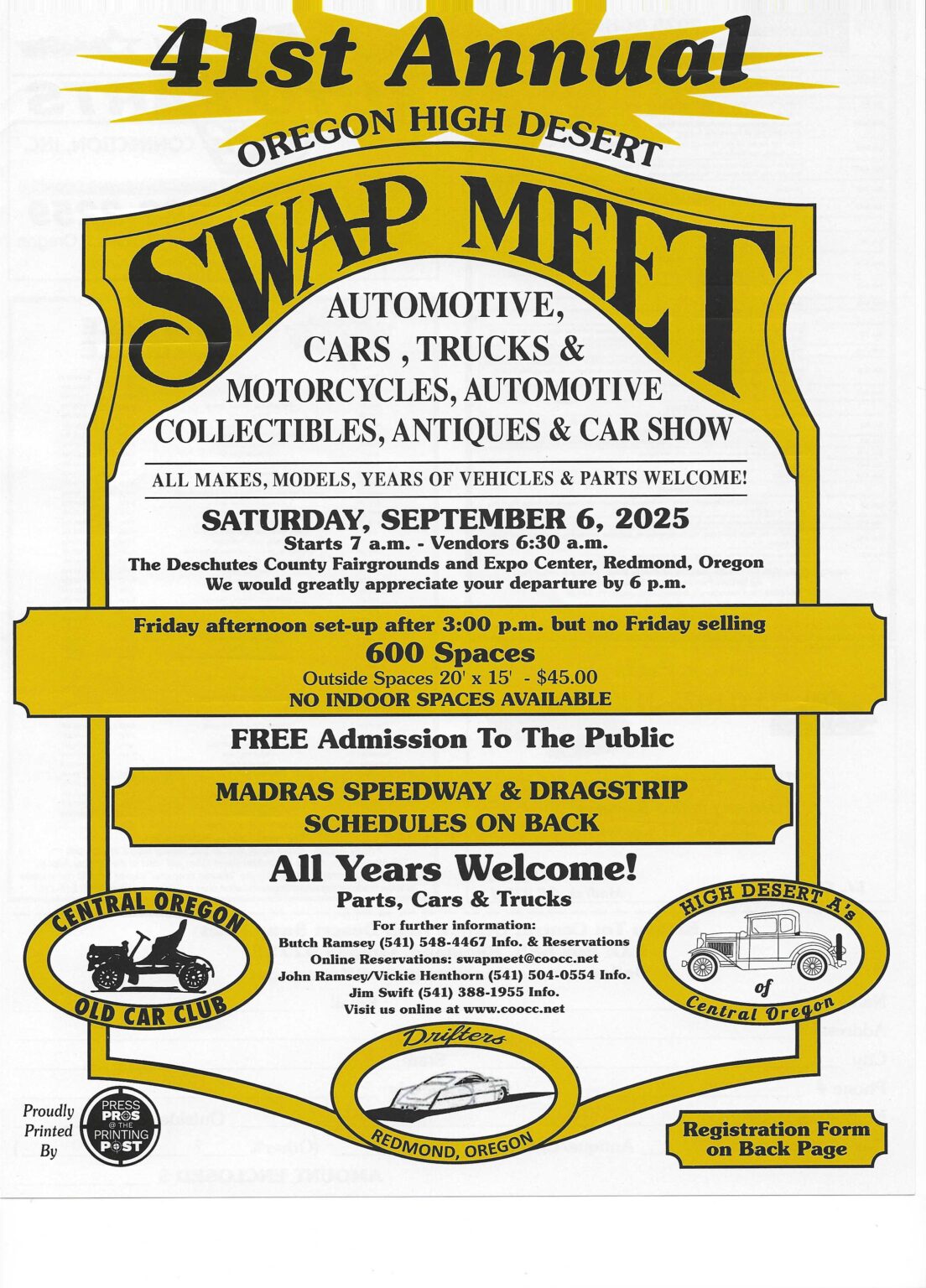 41st Oregon High Desert Swap Meet, Car Show and Antiques – Model A Ford ...
